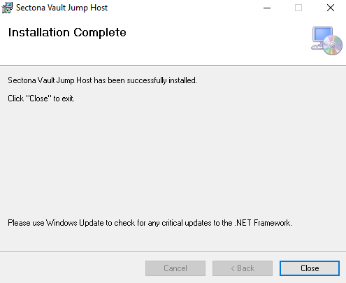 Installing Sectona Jump Host Component